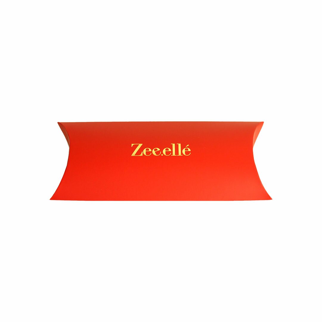 Hot Foil Printed Red Pillow Boxes, 50 x 80 x 30 mm | APL Packaging